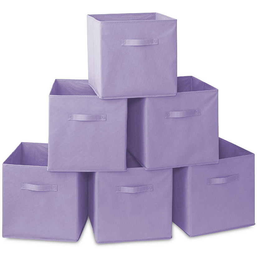 Casafield 6 Collapsible 13" Fabric Cubby Cube Storage Bin Baskets for ...