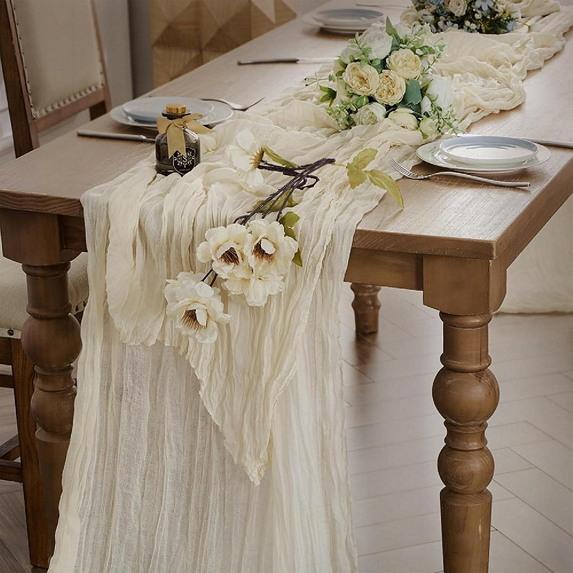 Cheesecloth Table Runner Boho Gauze Long Rustic