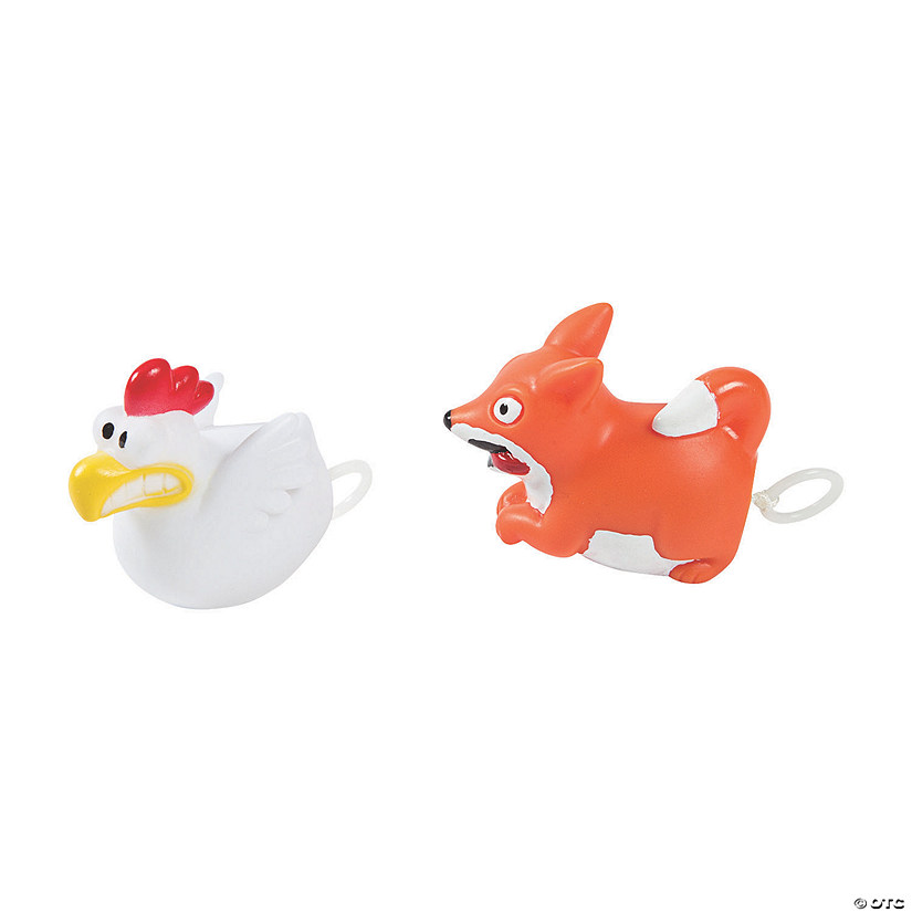 Chicken & Fox Pull-String Toys - 6 Sets | Oriental Trading