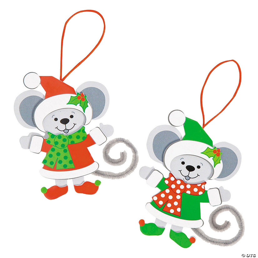 Christmas Mice Ornament Craft Kit - Makes 12