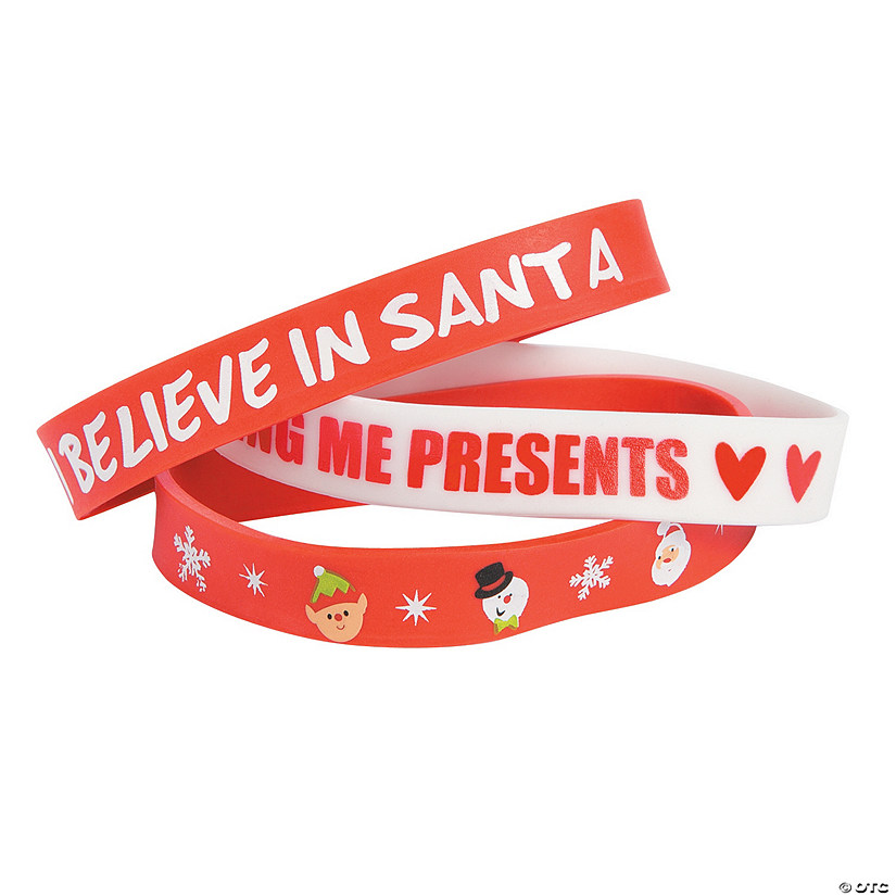 Christmas Print Rubber Bracelets - Discontinued