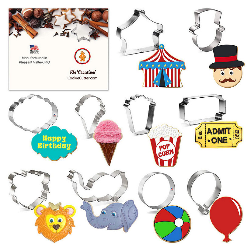 Circus Birthday Cookie Cutter 10 Pc Set HS0448 | Oriental Trading