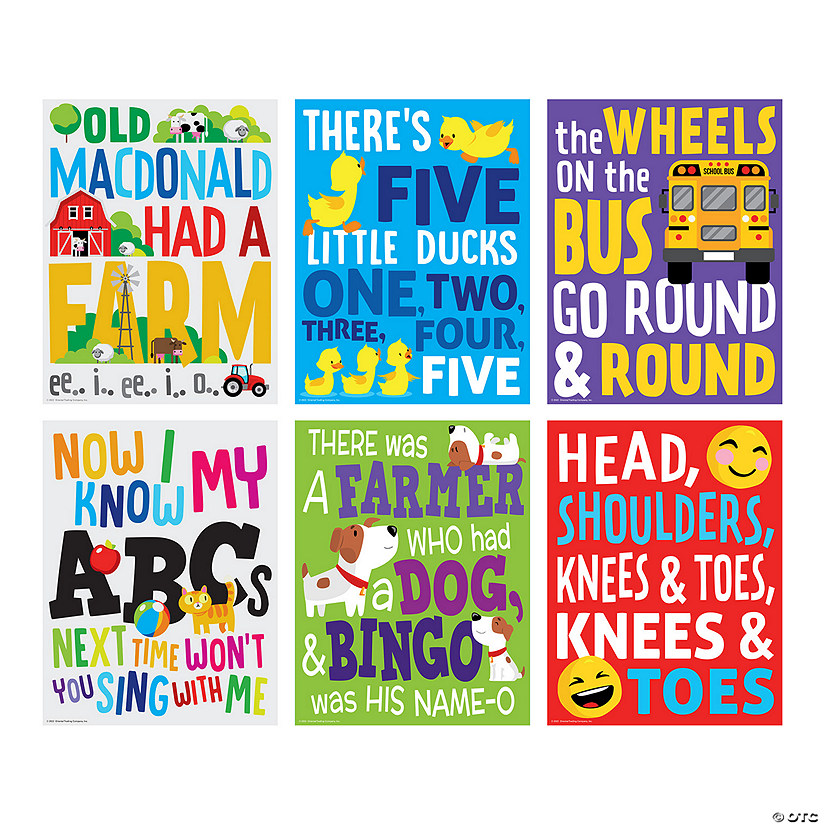 Classic School Song Posters - 6 Pc. - Discontinued