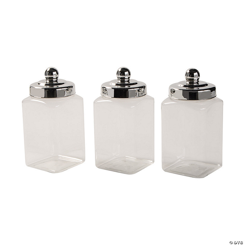Clear Storage Plastic Canisters - 3 Pc. - Discontinued