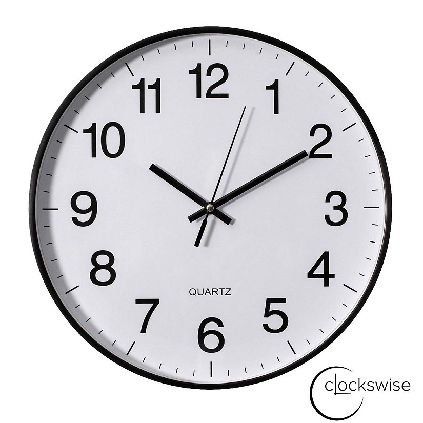 Clockswise Black 12-In Analog Clock | Oriental Trading