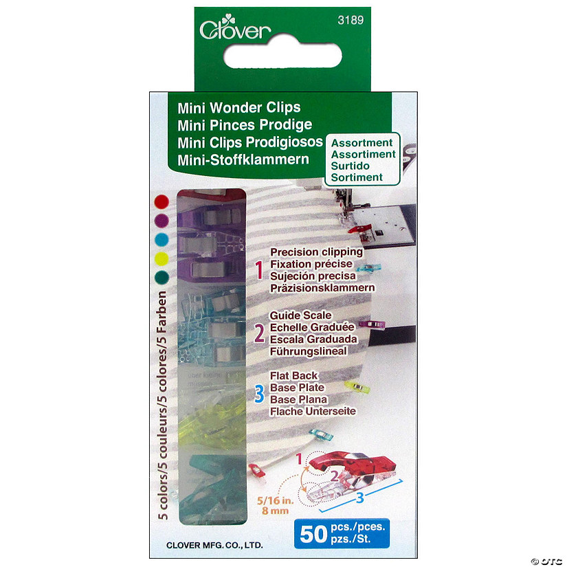 Clover Wonder Clips Mini Assorted 50pc