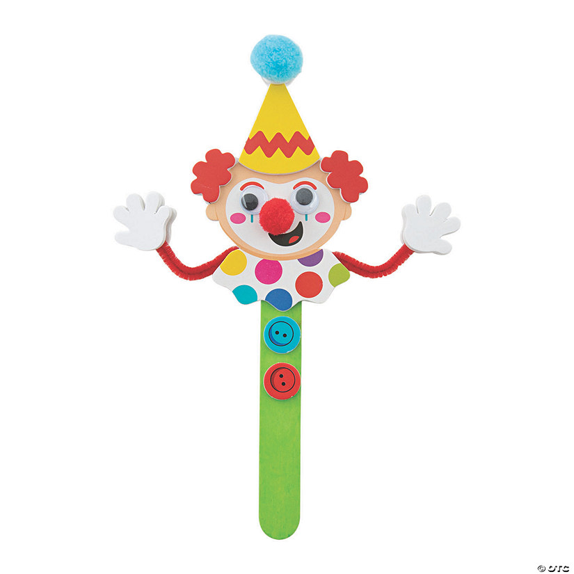 Clown Craft Stick Craft Kit - Makes 12 - Discontinued