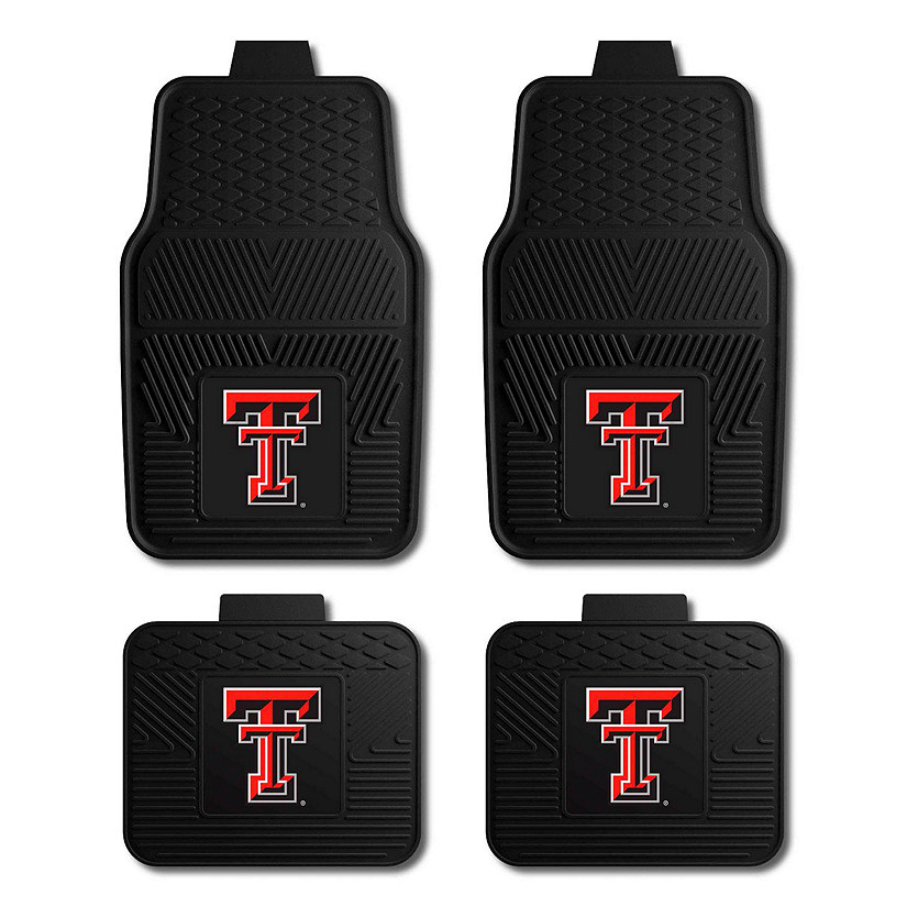 College Vinyl Car Mat Set 4Pc Texas Tech University | Oriental Trading