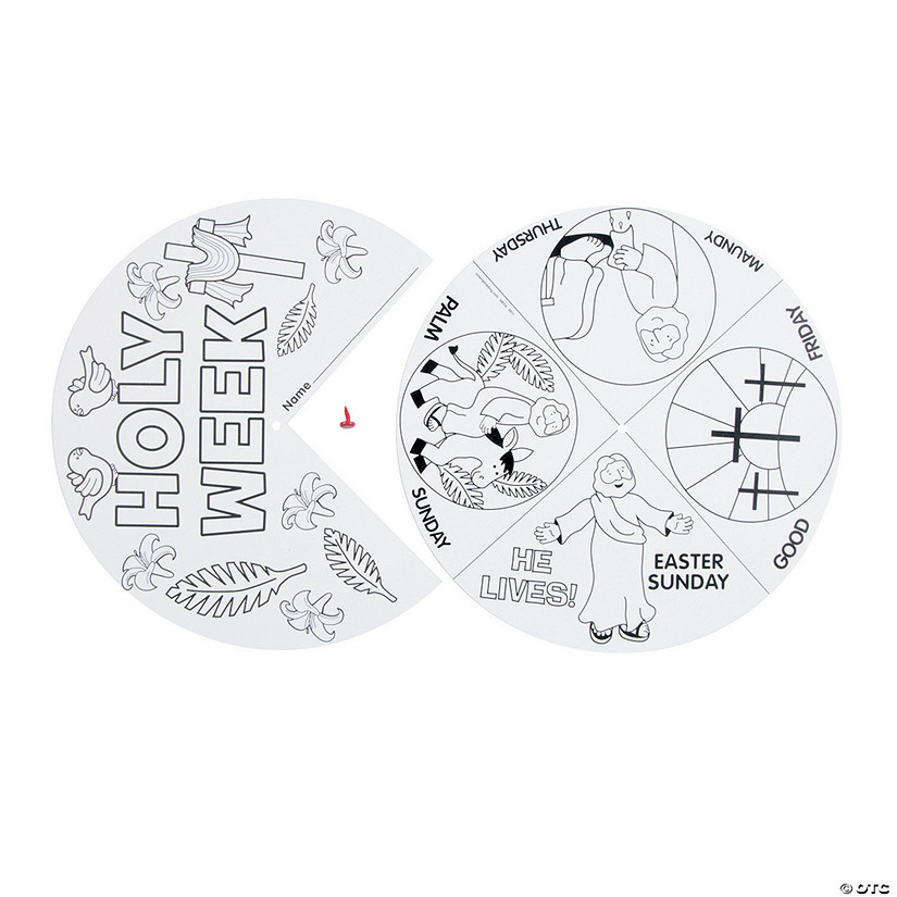 Color Your Own Holy Week Wheels - 12 Pc.