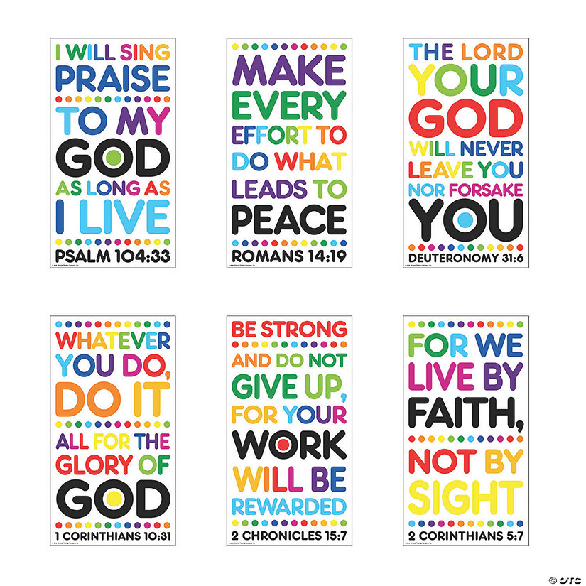 Colorful Bible Verse Posters - 6 Pc. | Oriental Trading