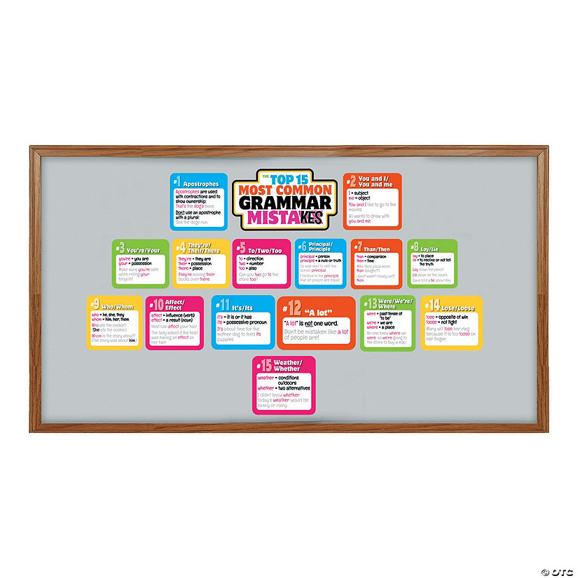 Common Grammar Mistakes Mini Bulletin Board Set - 16 Pc. - Discontinued
