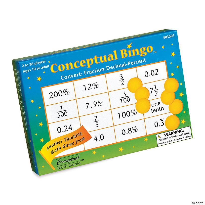 Conceptual Bingo: Convert Fractions, Decimals and Percents - Discontinued