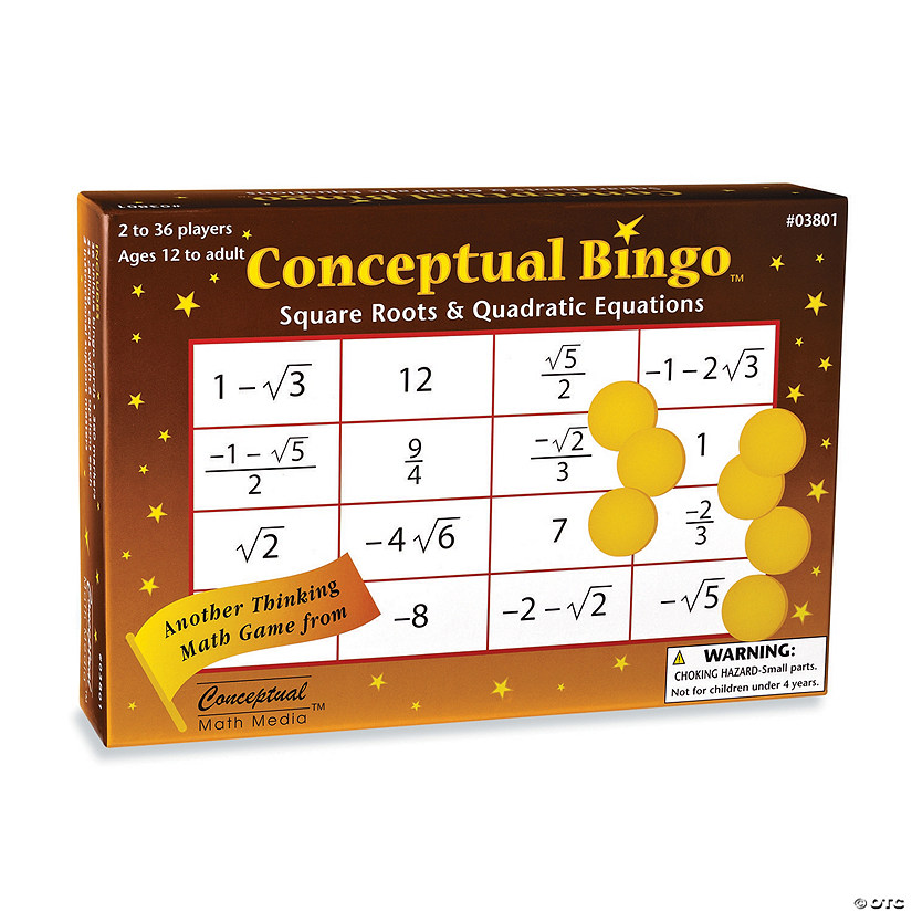 Conceptual Bingo: Square Roots & Quadratic Equations - Discontinued