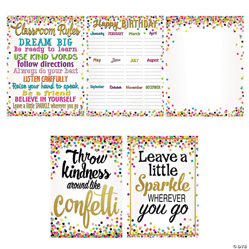Confetti Classroom Posters - 5 Pc. | Oriental Trading