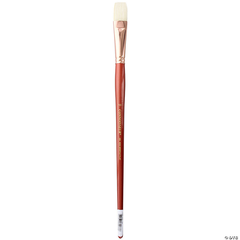 Connoisseur White Hog Bristle Brush Long Handle Flat #10