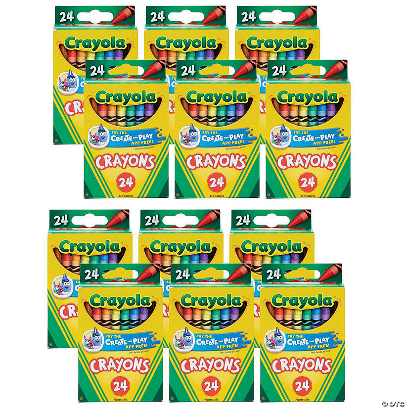 Crayola Crayons, Regular Size, 24 Colors Per Box, 12 Boxes | Oriental ...