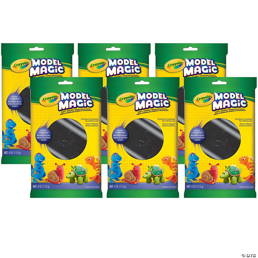 Crayola Model Magic Modeling Compound, Black, 4 oz Packs, 6 Packs ...