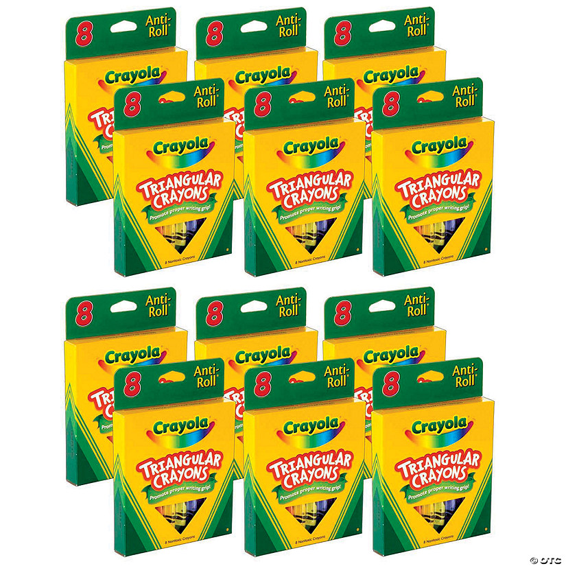 Crayola Triangular Anti-Roll Crayons, 8 Per Box, 12 Boxes | Oriental ...