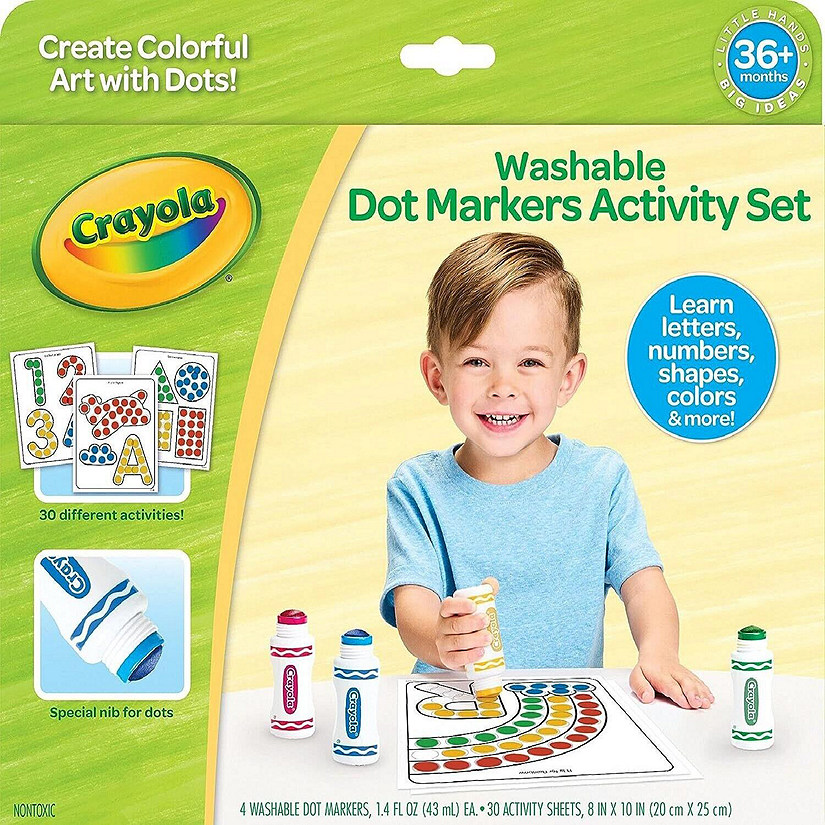 Crayola Washable Dot Markers Activity Set, Educational Gift, Washable ...