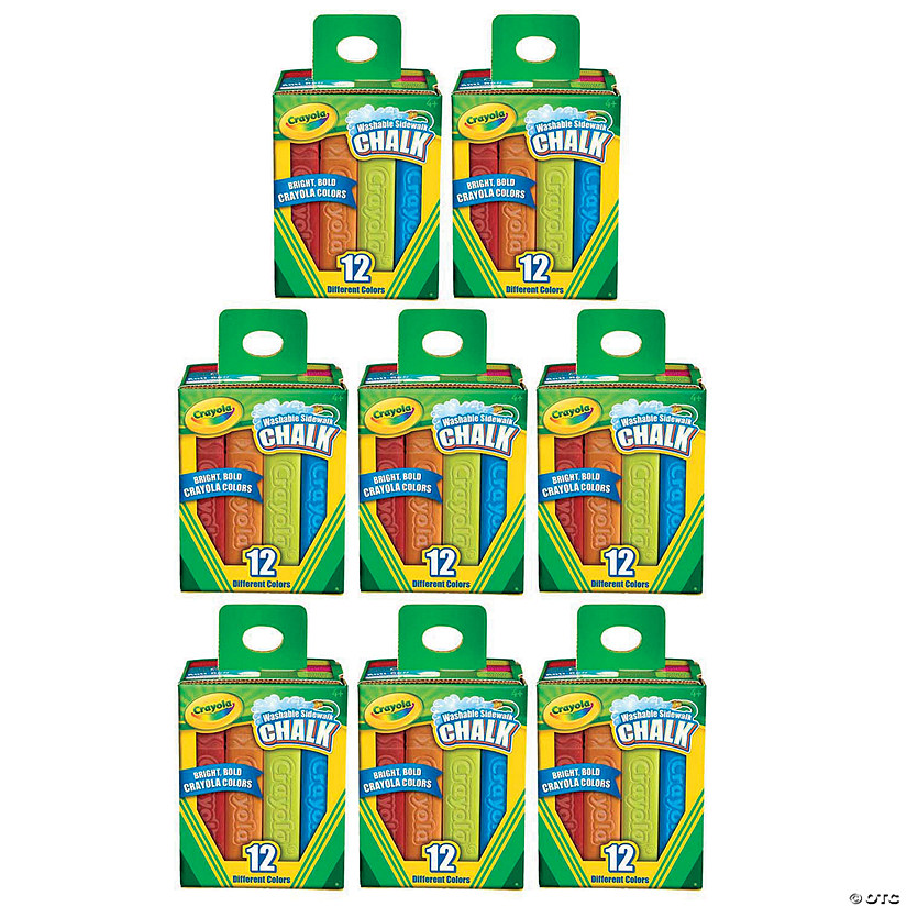 Crayola Washable Sidewalk Chalk, 12 Per Box, 8 Boxes