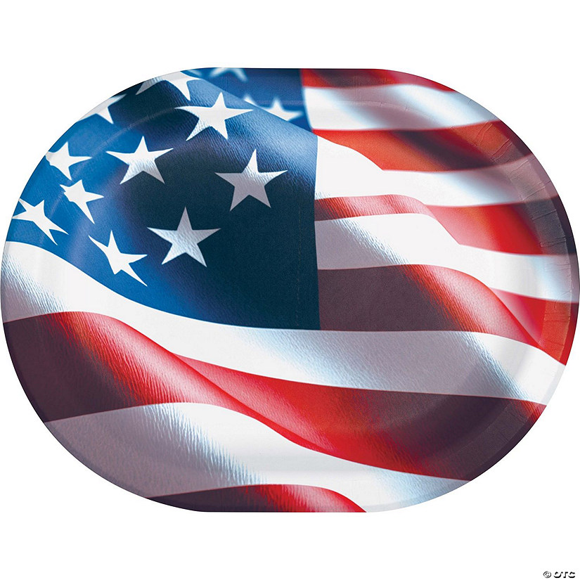 Creative Converting Freedom Flag Oval Paper Platters, 24 ct.