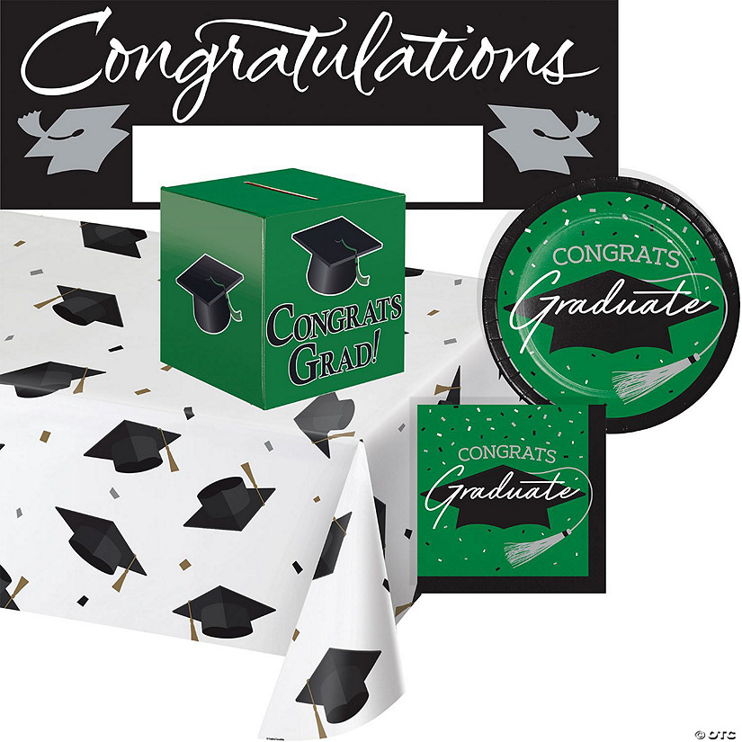 Creative Converting Green Graduation Party Kit, Serves 18