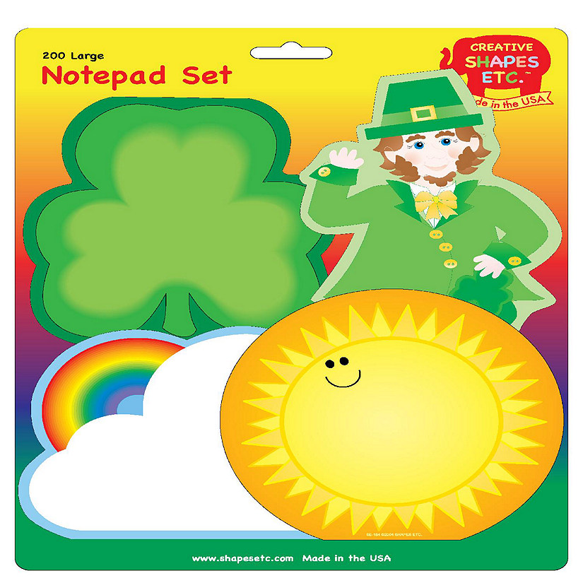 Creative Shapes Etc. - Large Notepad Set- St. Patrick's Day | Oriental ...