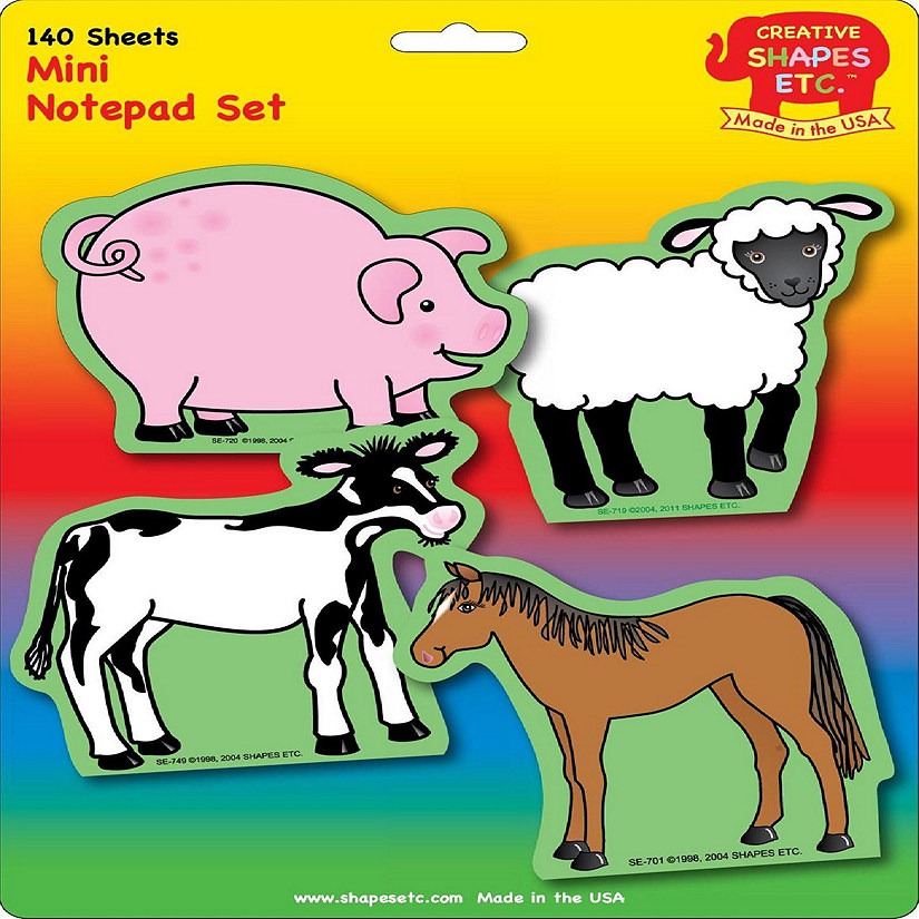 Creative Shapes Etc. - Mini Notepad Set - Farm
