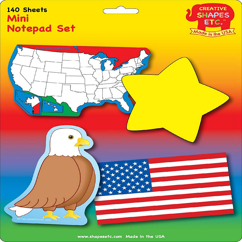 Creative Shapes Etc. - Mini Notepad Set - Patriotic | Oriental Trading