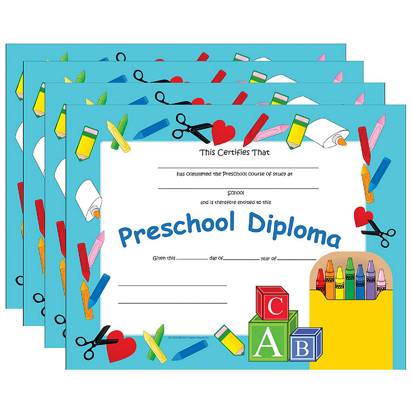 Creative Shapes Etc. - Recognition Certificate - Preschool Diploma ...