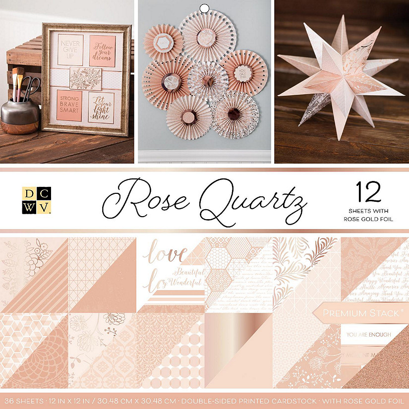 DCWV Double-Sided Cardstock Stack 12"X12" 36/Pkg-Rose Quartz, 12 ...