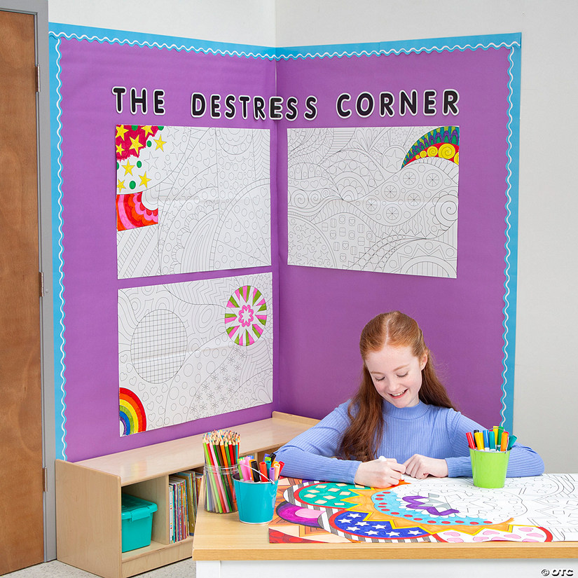 De-Stress Corner Classroom Bulletin Board Set - 21 Pc. | Oriental Trading