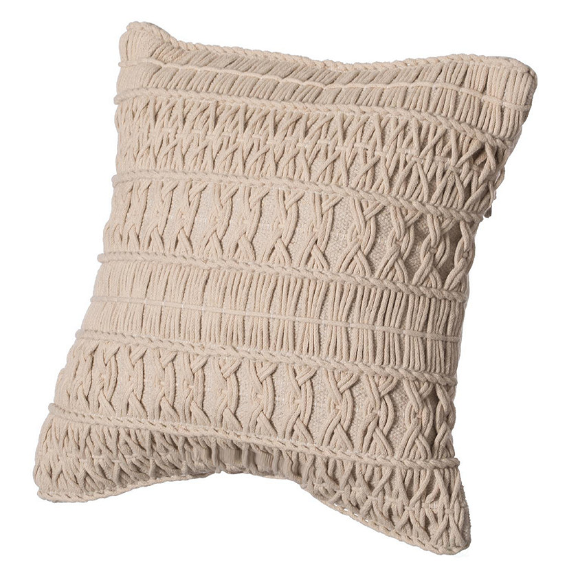 DEERLUX 16" Handwoven Cotton Throw Pillow Cover with Layered Random ...