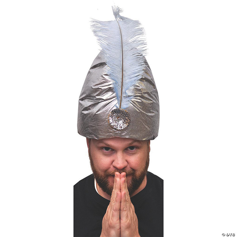 Deluxe Silver Turban With Plume - Discontinued