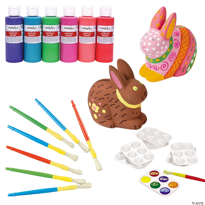 DIY Ceramic Bunny Bank Kit - 42 Pc. | Oriental Trading