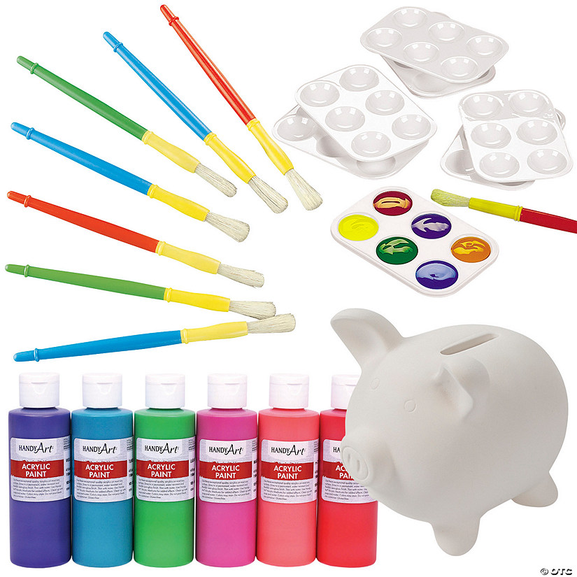 DIY Ceramic Piggy Bank Kit - 42 Pc. | Oriental Trading