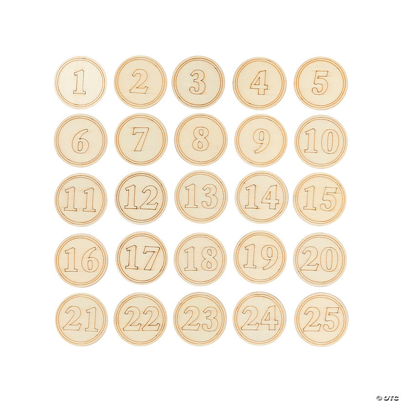 DIY Unfinished Wood Advent Countdown Numbers - 25 Pc. - Discontinued