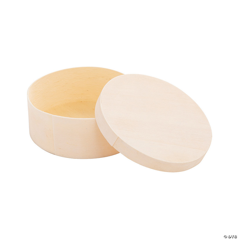 DIY Unfinished Wood Round Boxes - 12 Pc.