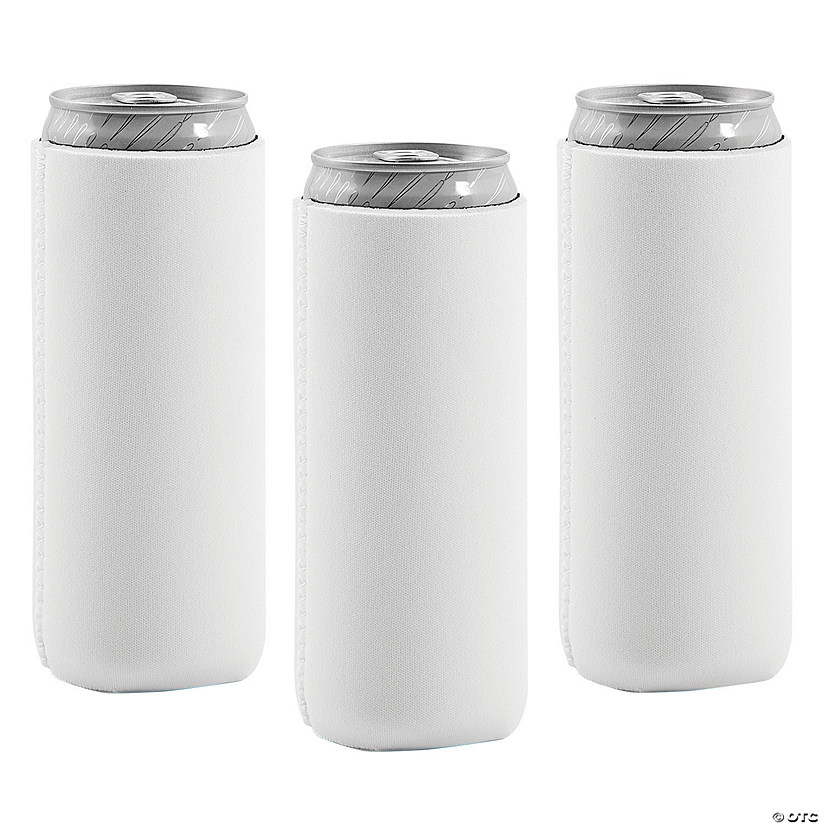 DIY White Slim Can Coolers - 12 Pc. | Oriental Trading