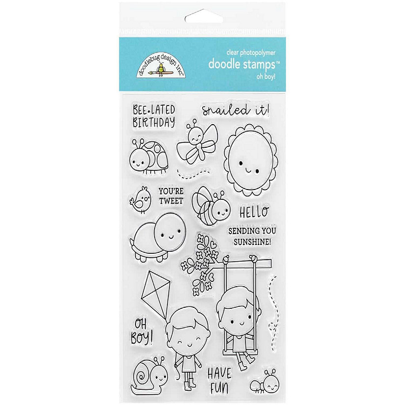 Doodlebug Doodle Stamp Clear Spring Oh Boy | Oriental Trading