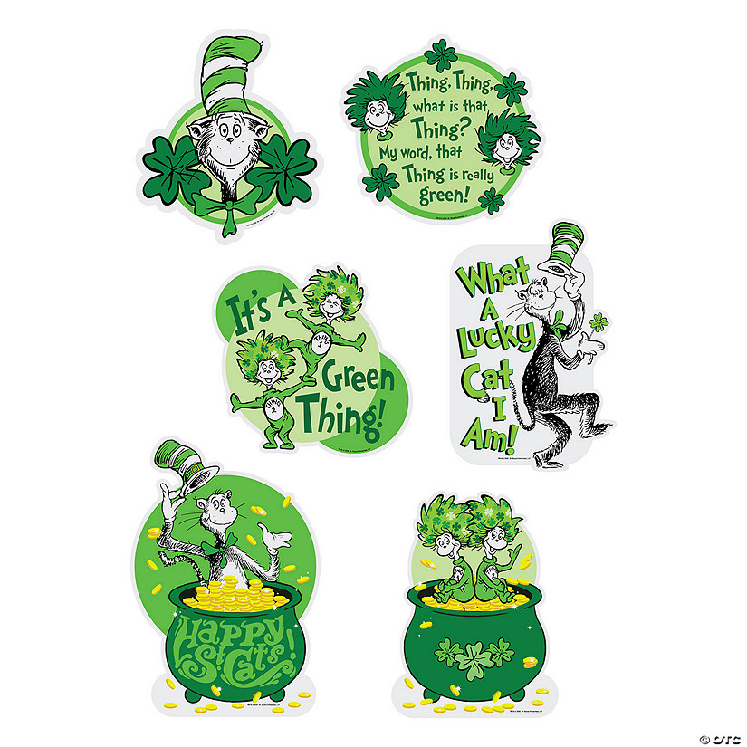 Dr. Seuss™ St. Patrick’s Day Wall Cutouts - 6 Pc. - Discontinued