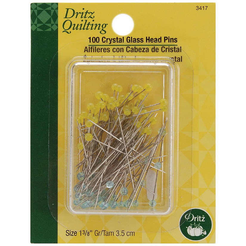 Dritz Quilting Crystal Glass Head Pins 100/Pkg-Size 22 | Oriental Trading