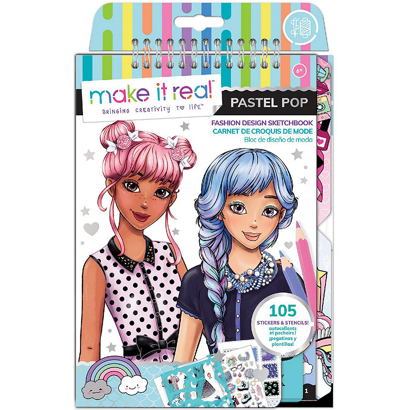 Dup Make It Real: Pastel Pop! Fashion Design Sketchbook W/ 105 Stickers & Stencils | Oriental ...