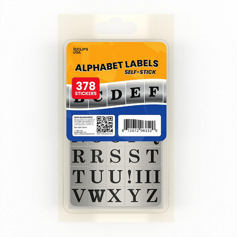 E-Clips USA Metallic Alphabet Stickers - Gold & Silver Self-Stick Letters, 2.5 X 3.5 Inches, 378 ...