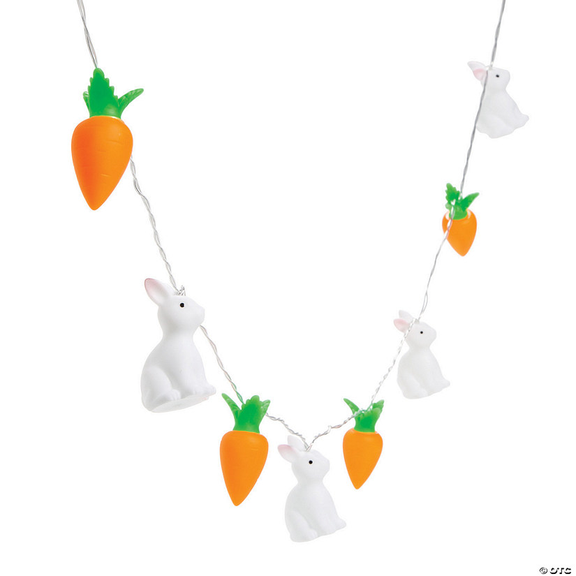 Easter Bunny & Carrot LED String Lights | Oriental Trading