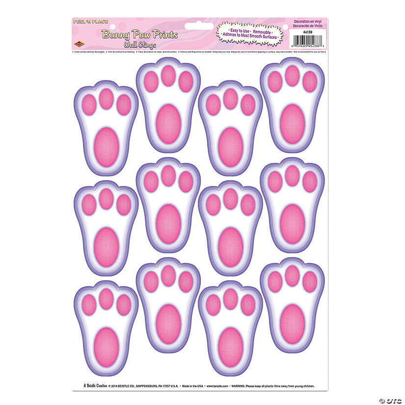 Easter Bunny Paw Prints Window Clings | Oriental Trading