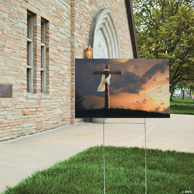 Easter Cross Scene Yard Sign - Discontinued
