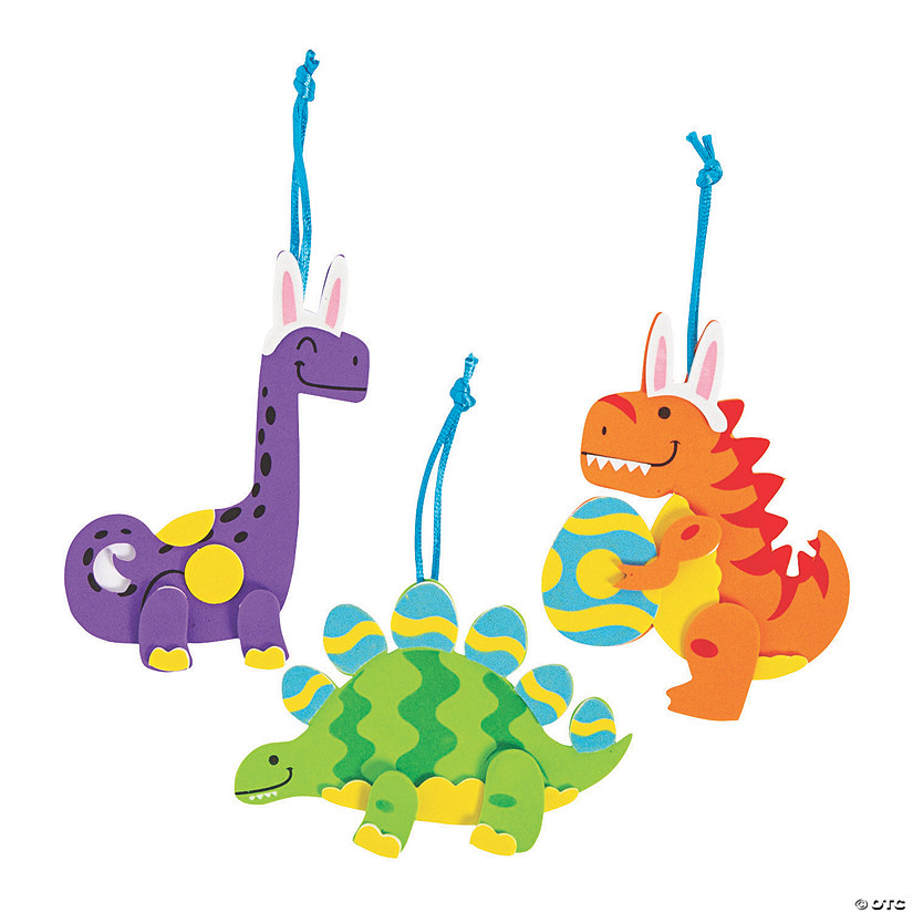 Easter Dinosaur Ornament Foam Craft Kit - Makes 12 | Oriental Trading