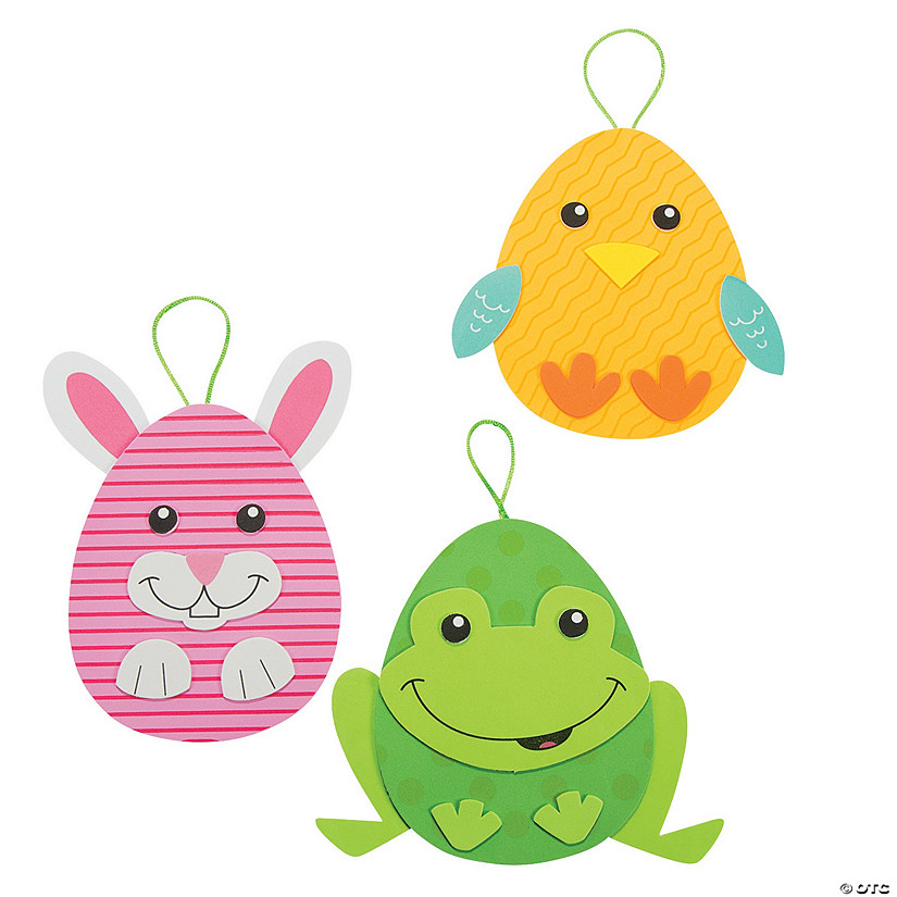 Easter Egg Character Ornament Foam Craft Kit - Makes 12 | Oriental Trading
