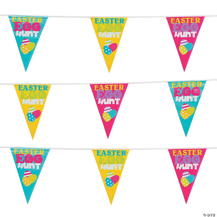 Easter Egg Hunt Plastic Pennant Banner